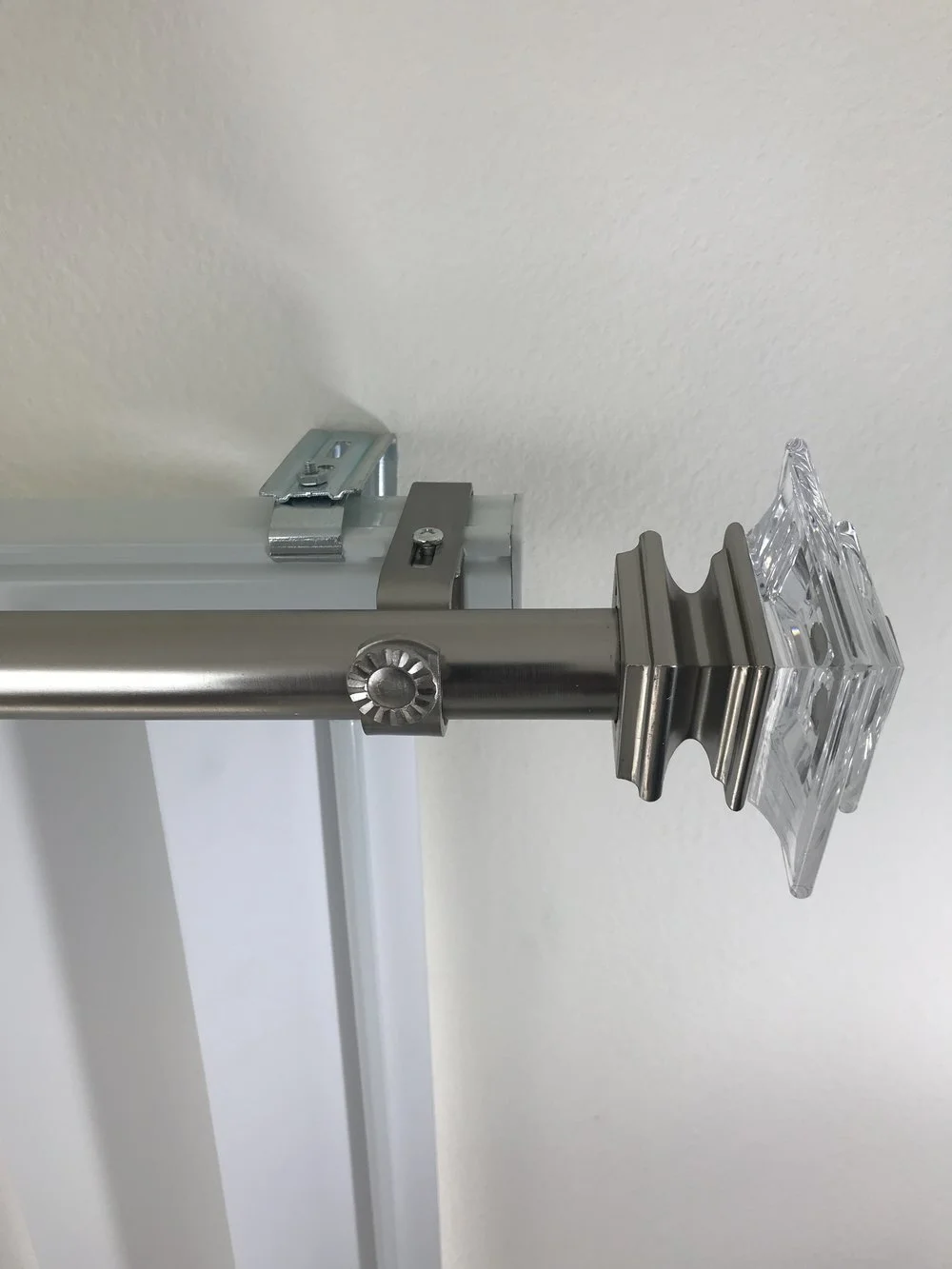 No Drill Brackets - Hang curtains over blinds, sliding glass door ...