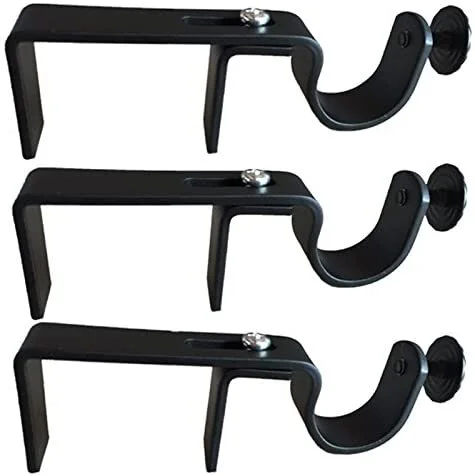 No Drill Brackets - Hang curtains over blinds, sliding glass door ...