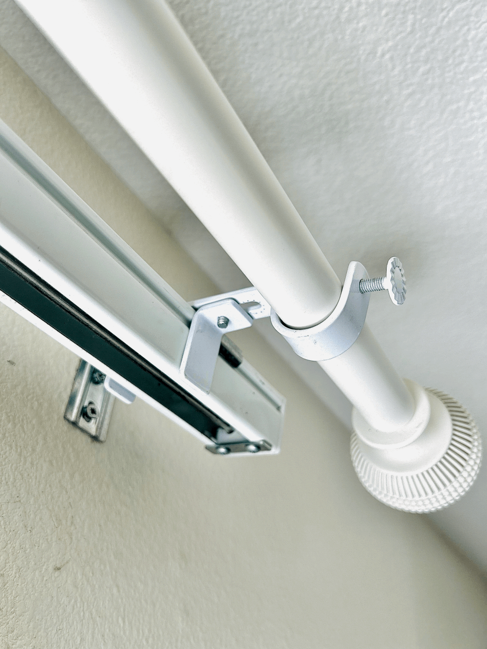 No Drill Brackets - Hang curtains over blinds, sliding glass door ...