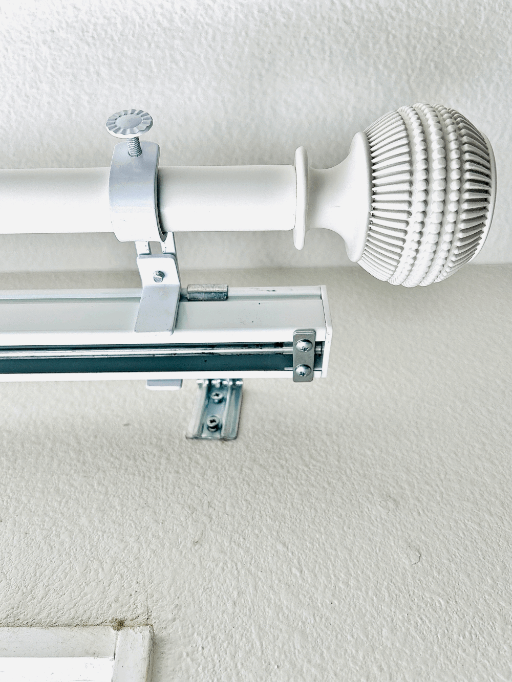 No Drill Brackets - Hang curtains over blinds, sliding glass door ...
