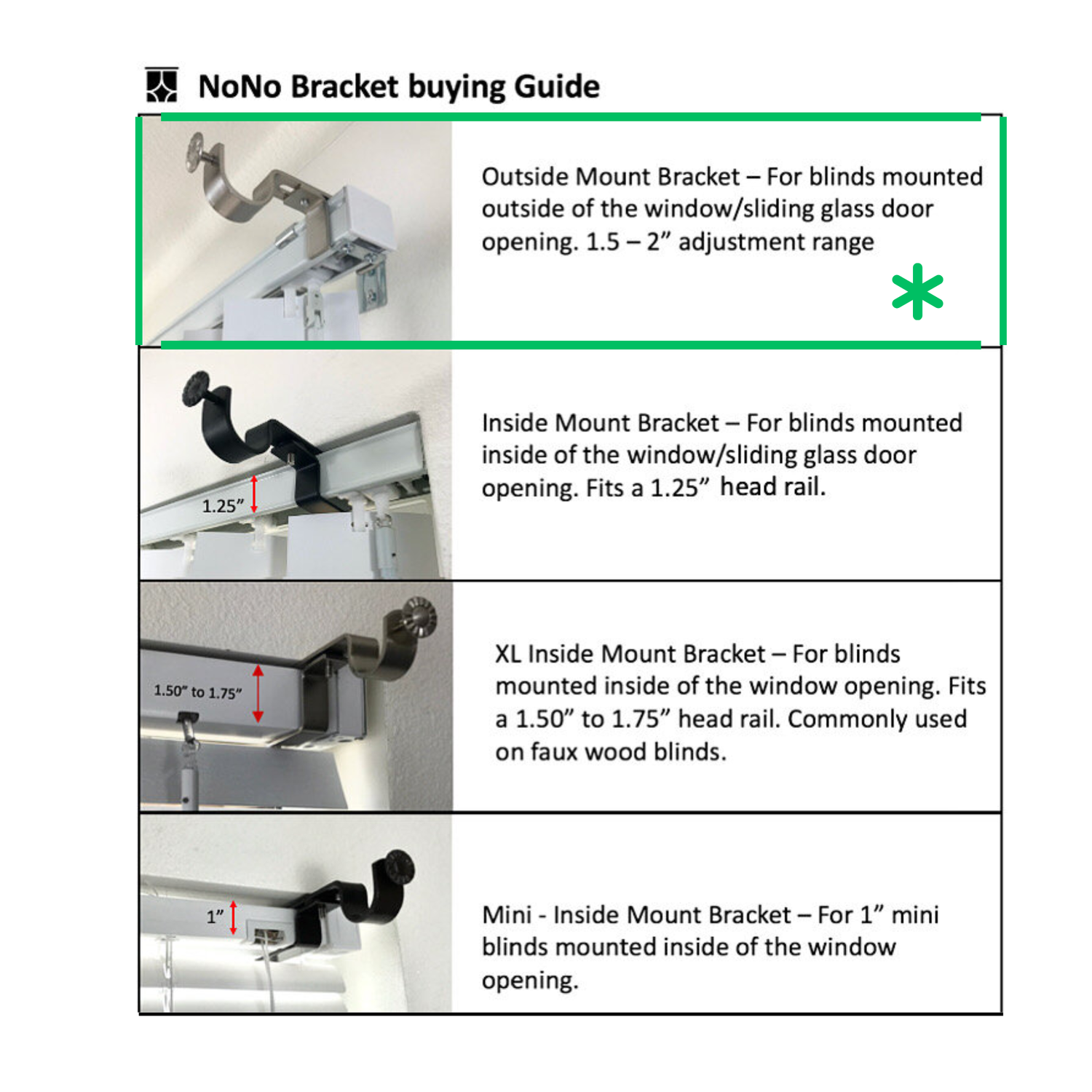 No Drill Brackets - Hang curtains over blinds, sliding glass door ...