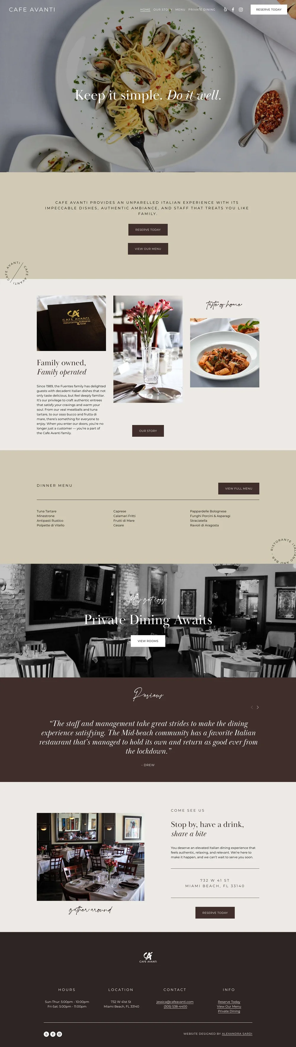 Cafe Avanti — Alexandra Sardi