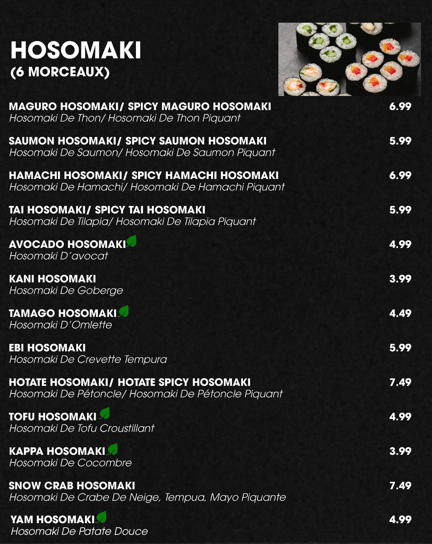 Menu — YEN SUSHI & POKÉ