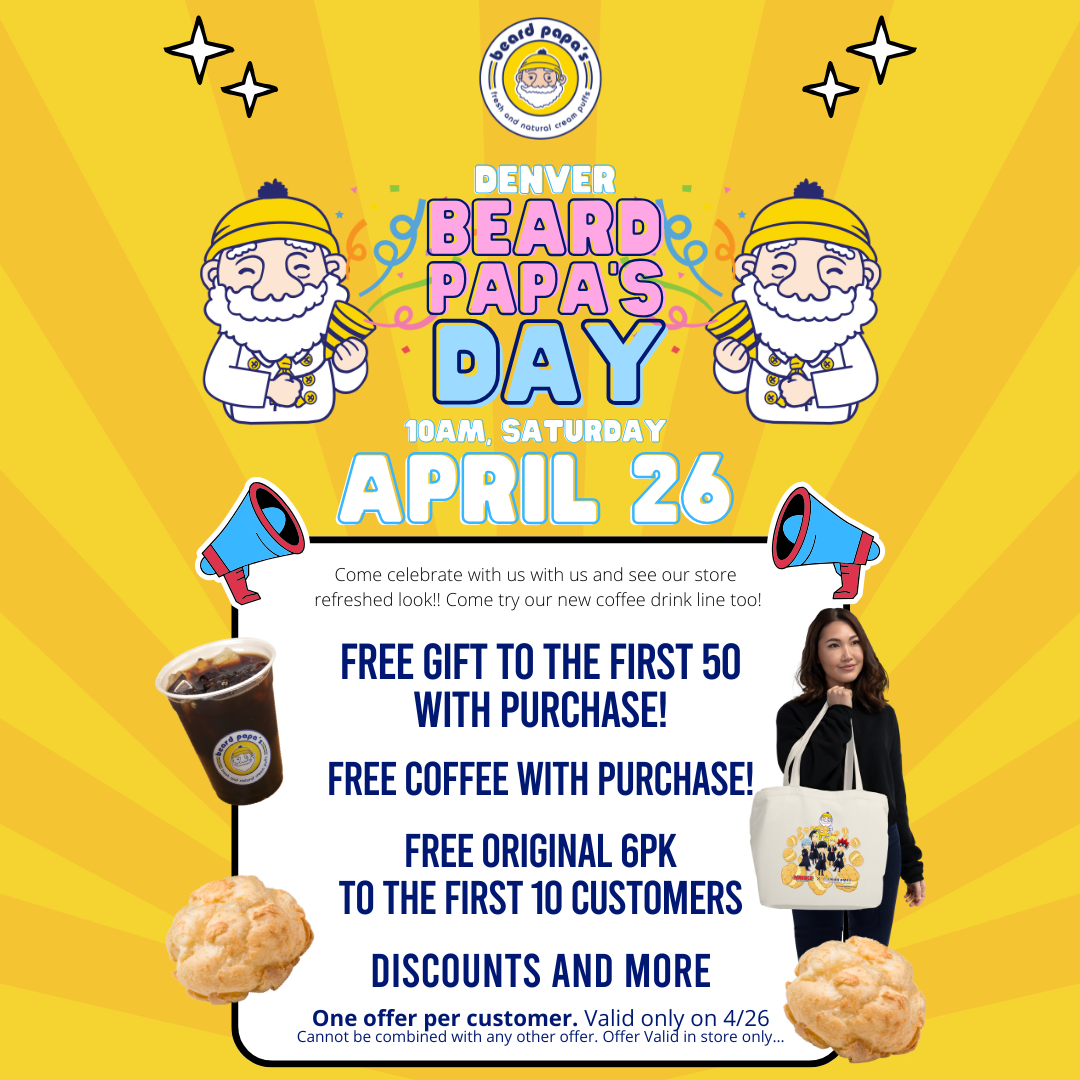 Beard Papa’s Celebrates “Denver Beard Papa’s Day” on April 26, Free ...
