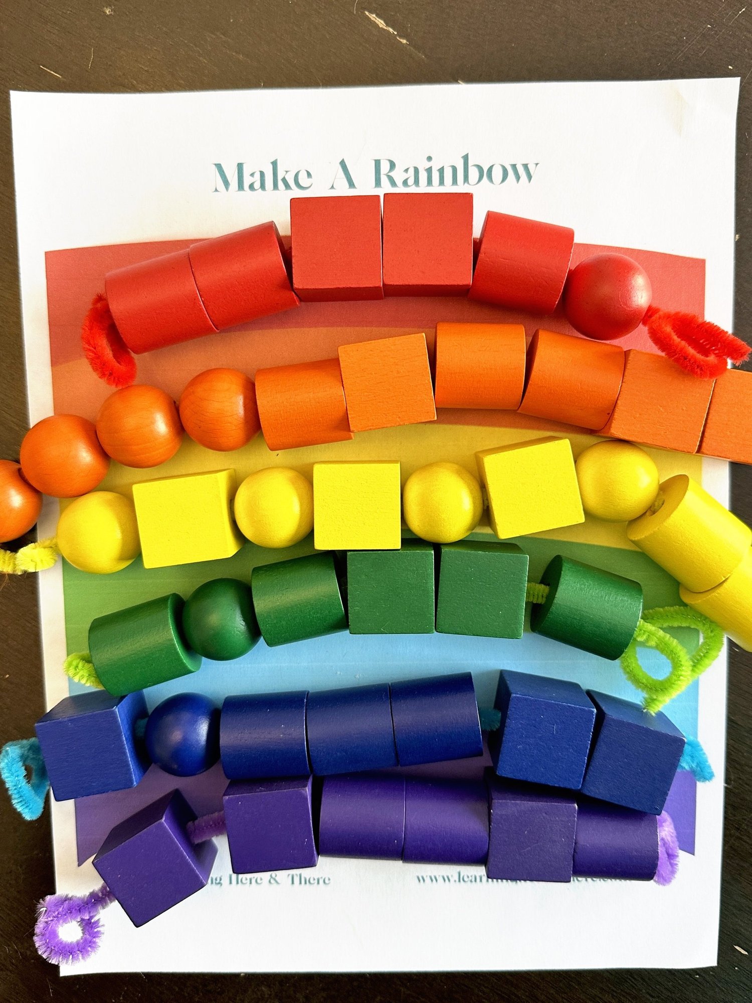 Thread a Rainbow Busy Bag — Learning Here and There