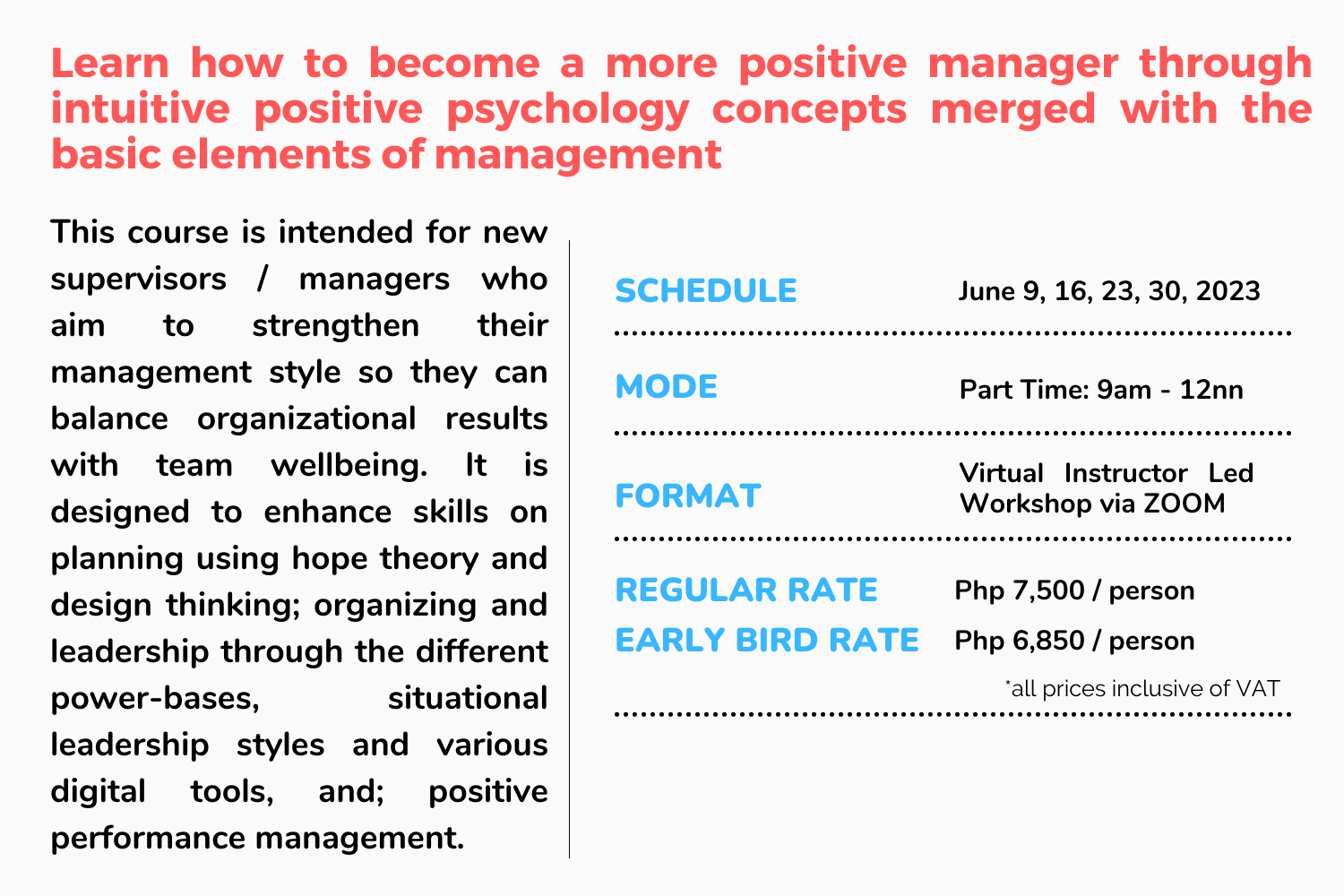 Positive Management Course — Positive Workplaces