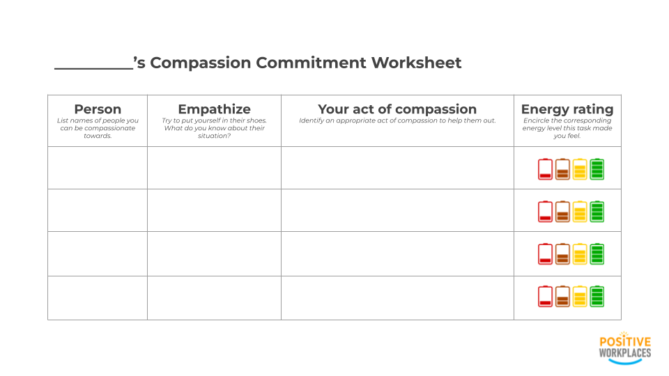 Worksheets — Positive Workplaces