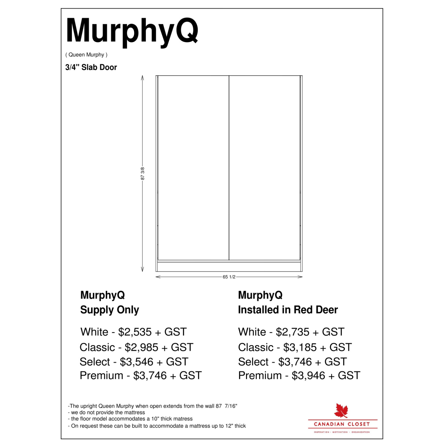 Murphy Beds — Canadian Closet - Red Deer Alberta