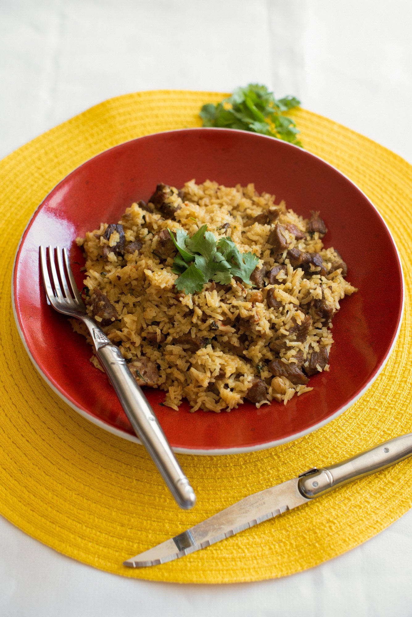 Rice with Lamb, Coriander and Saffron — Inspired by Solange