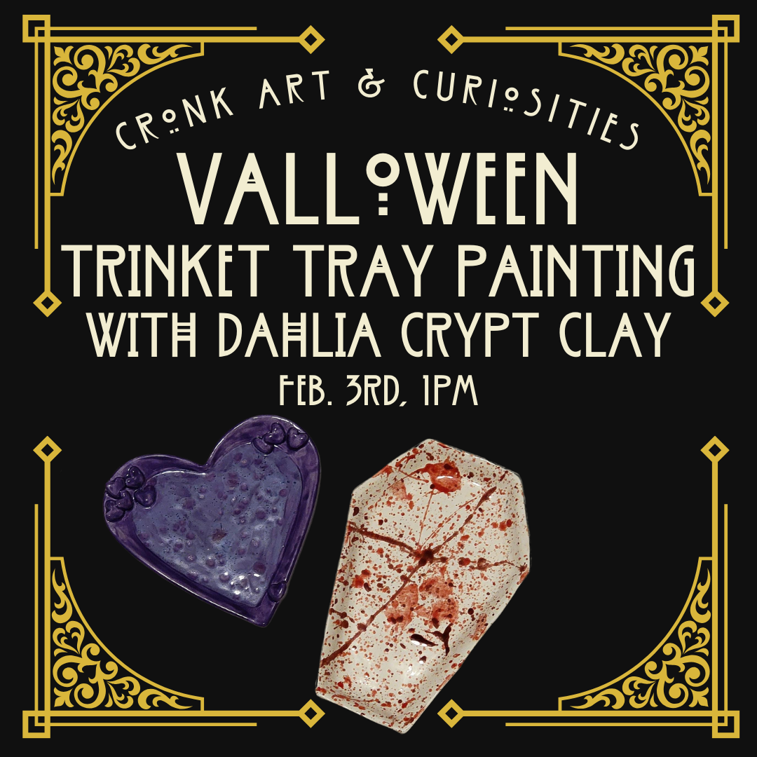 Valloween Trinket Tray Painting with Dahlia Crypt Clay — Cronk Art ...