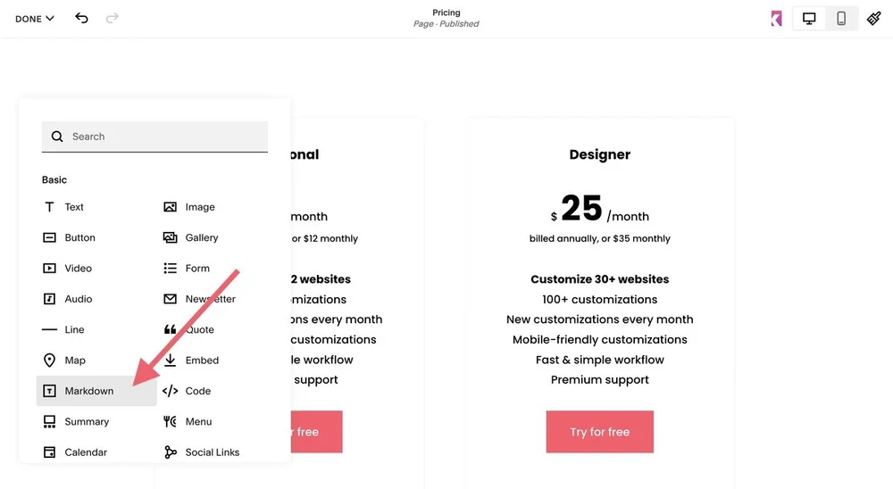 How to Add a Pricing Table in Squarespace (4 Easy Ways)