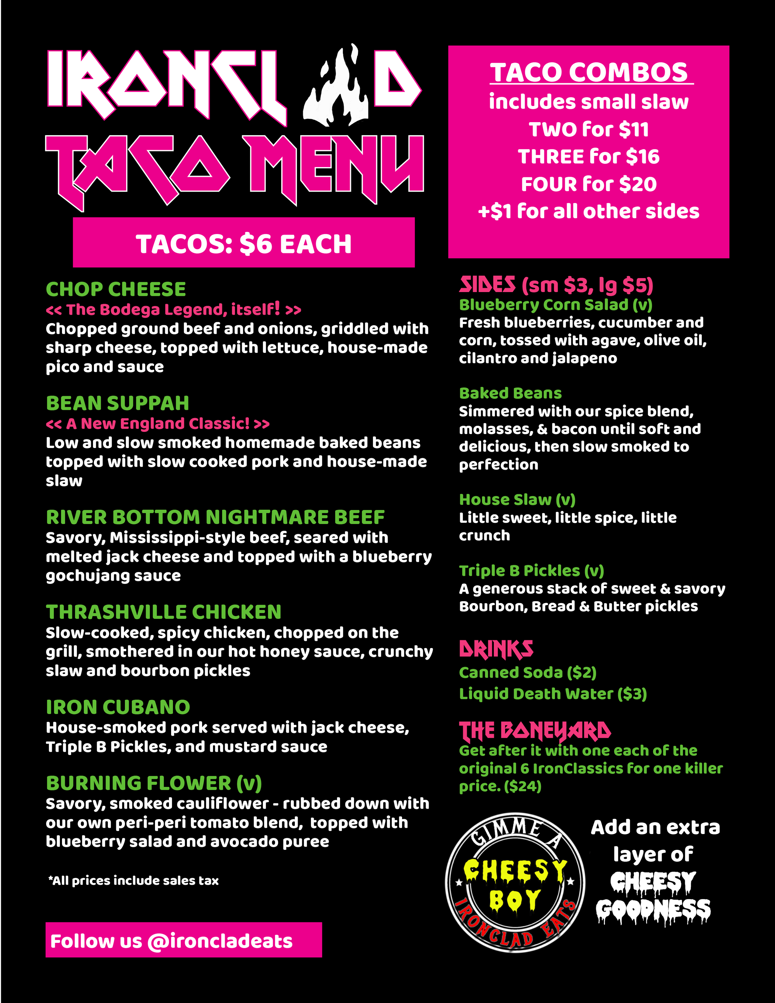 Menu — Ironclad Eats Food Truck