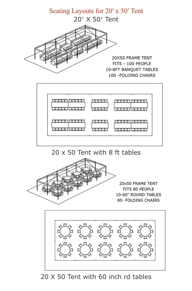 Tent Layouts & Seating Capacity — Nemo Brothers Tent & Party Rentals