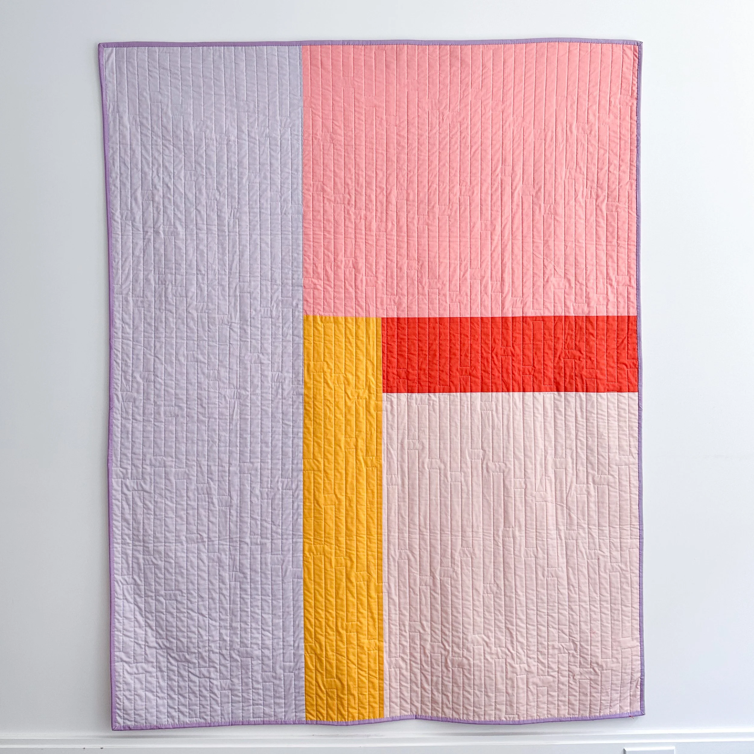 zigzag plaid courthouse steps throw size sample quilt — Broadcloth Studio