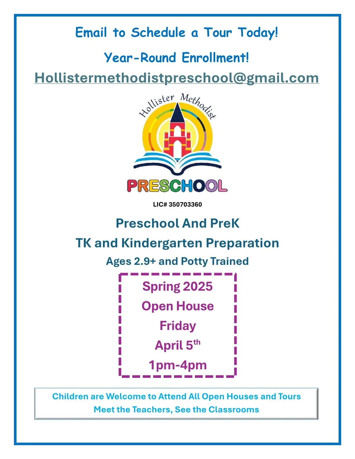 Hollister Methodist Preschool — Hollister United Methodist Church ...