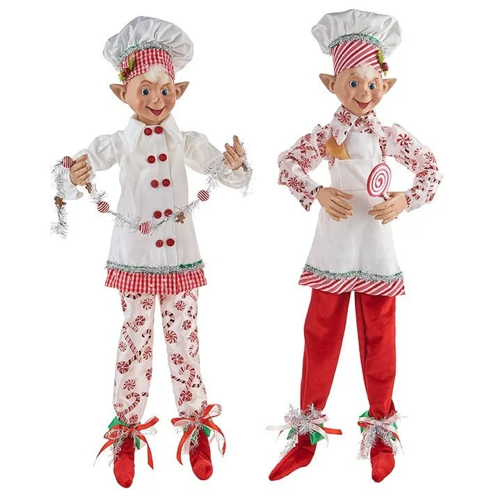 RAZ 24" Poseable Elf with Champagne Glass — Holiday Whimsy