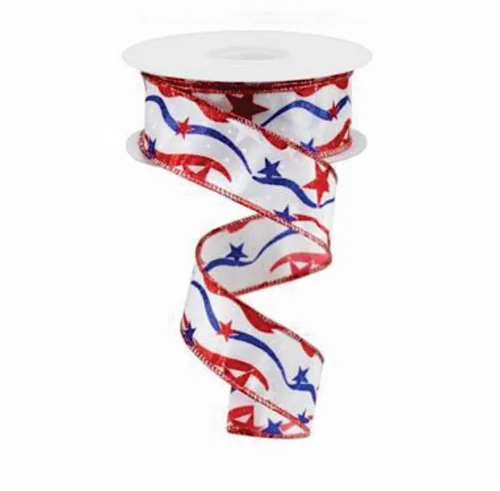 Slash Stripe/Fuzzy Royal, 1.5" — Holiday Whimsy
