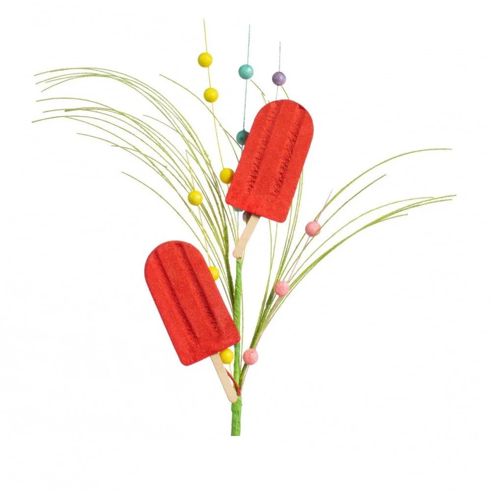 8" Glitter Styro Popsicle Pick Assortment — Holiday Whimsy