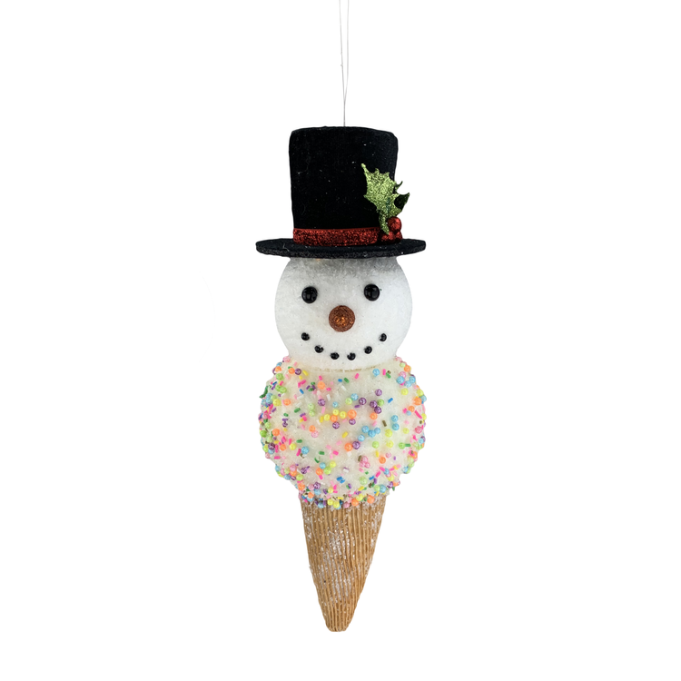 Snowman Ice Cream Ornament, 14" — Holiday Whimsy