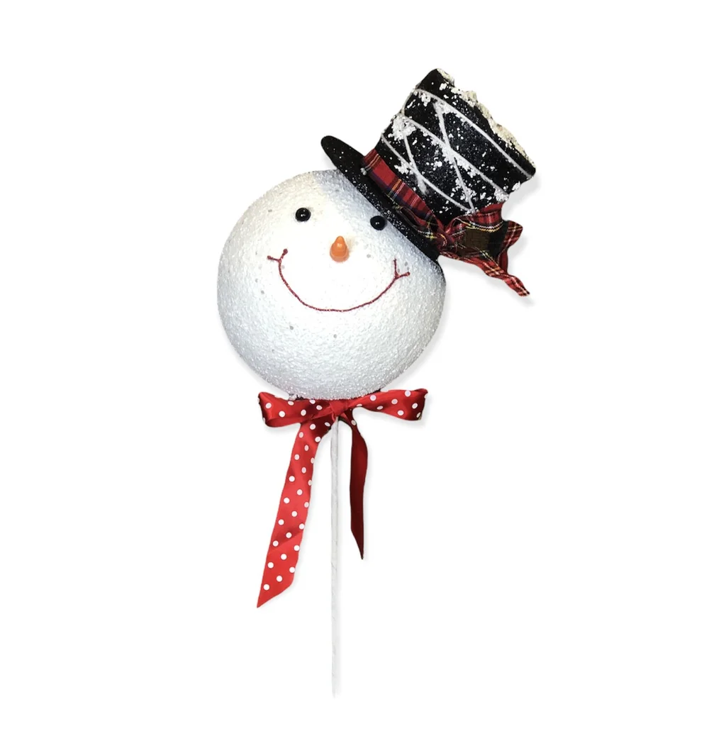 Snowman Hat Snow Pine Spray, 33" — Holiday Whimsy