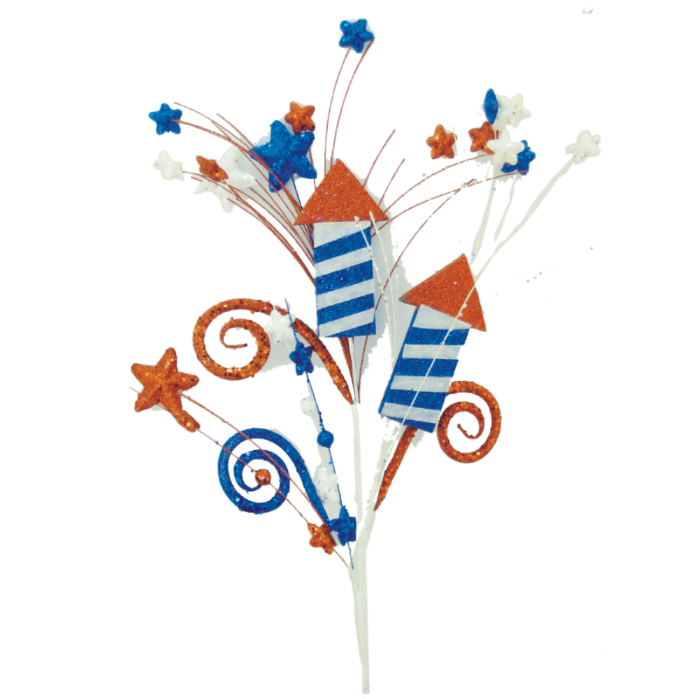Glitter Patriotic Star Spray, 29" — Holiday Whimsy