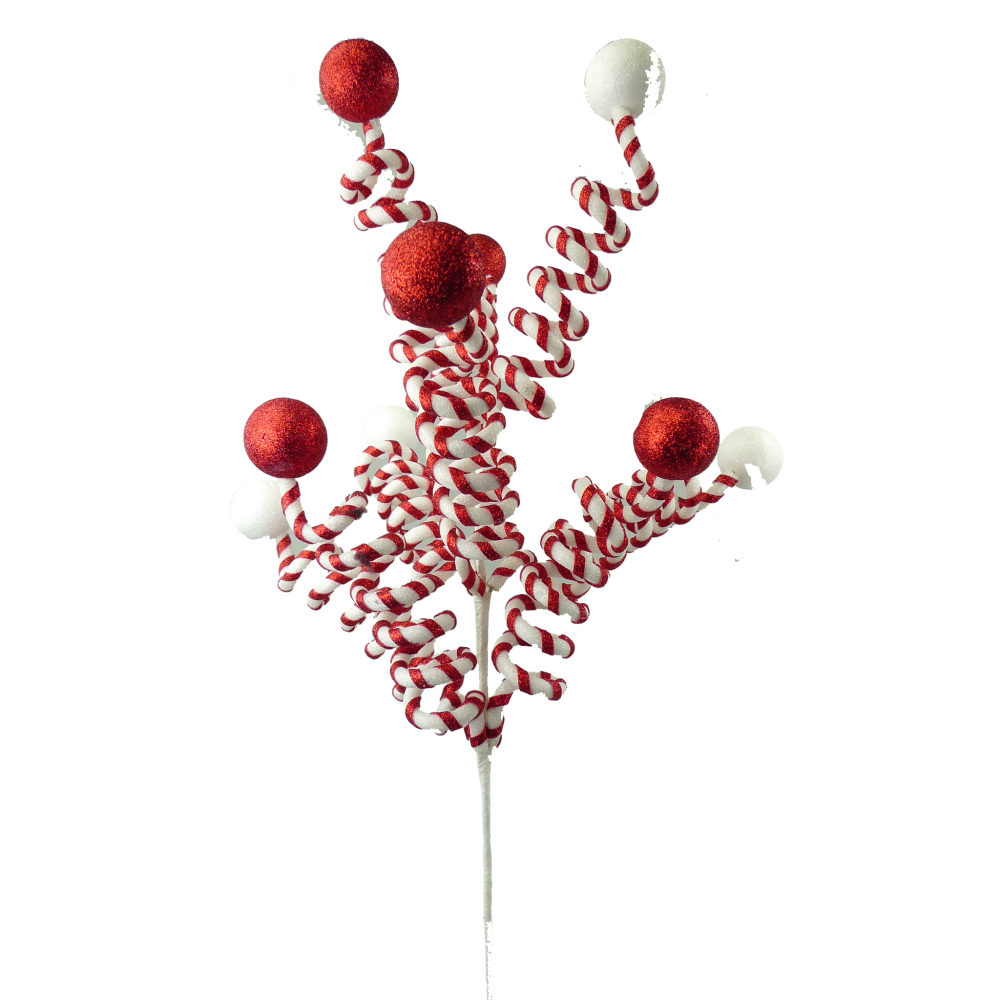 Peppermint Twirl Bell x3 Spray, 29" — Holiday Whimsy