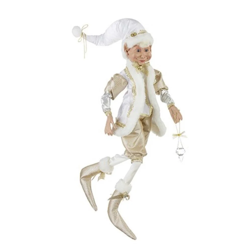 RAZ 24" Poseable Elf with Champagne Glass — Holiday Whimsy