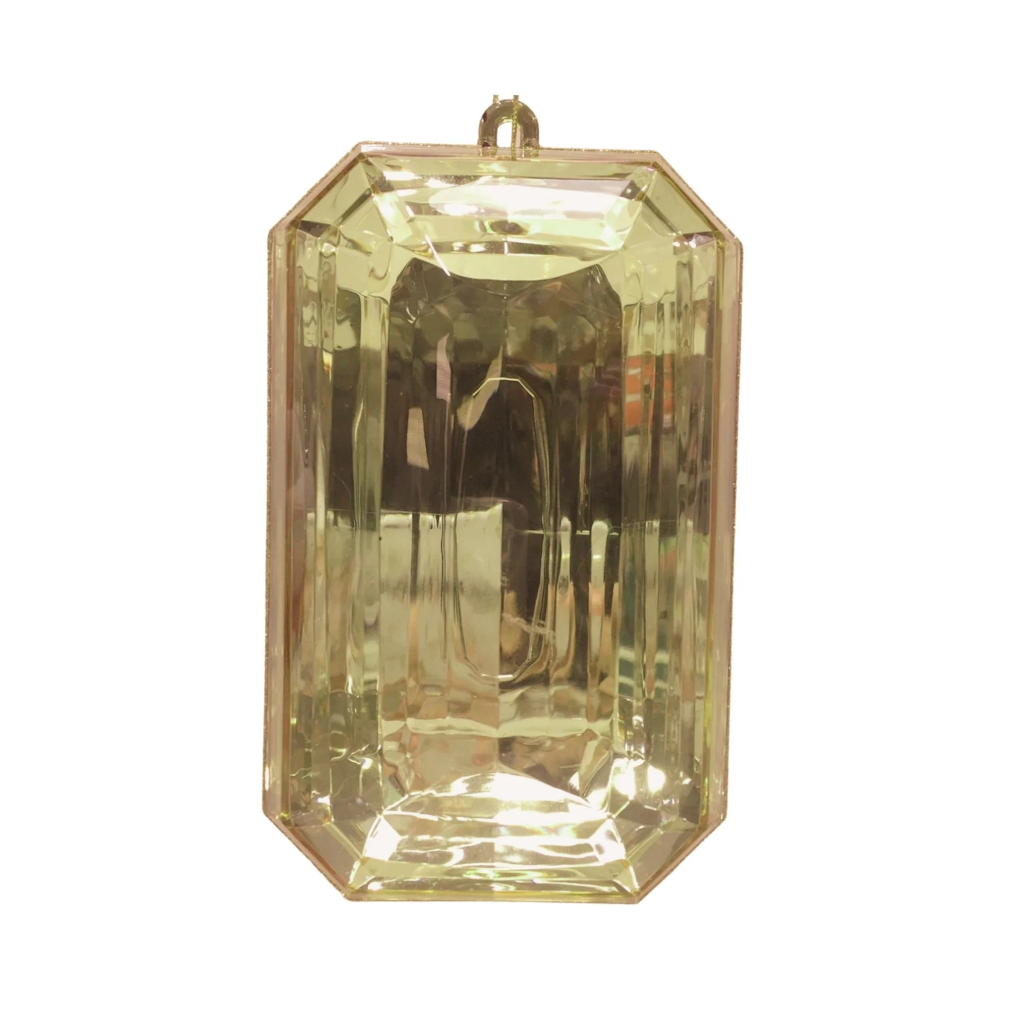 Acrylic Emerald Cut Precious Gem Ornament: Green, 8" — Holiday Whimsy