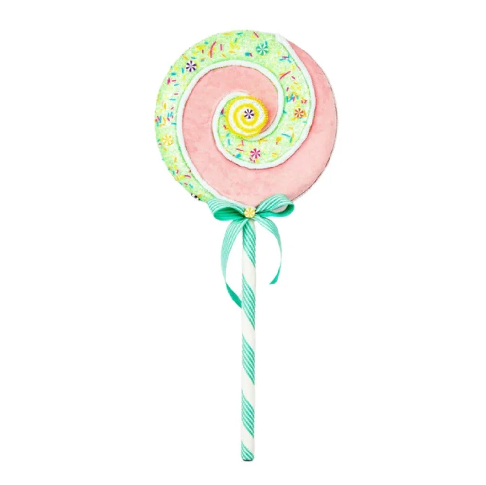 Chenille Glitter Lollipop Spray 21" — Holiday Whimsy