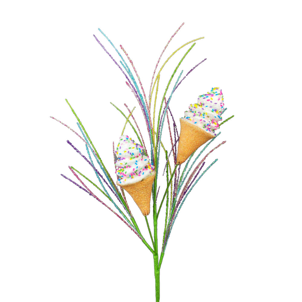 Ice Cream Cone Spray, 33" — Holiday Whimsy