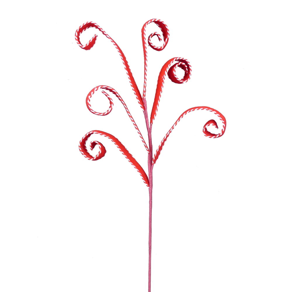 Peppermint Stripe Jingle Bell Spray, 24" — Holiday Whimsy