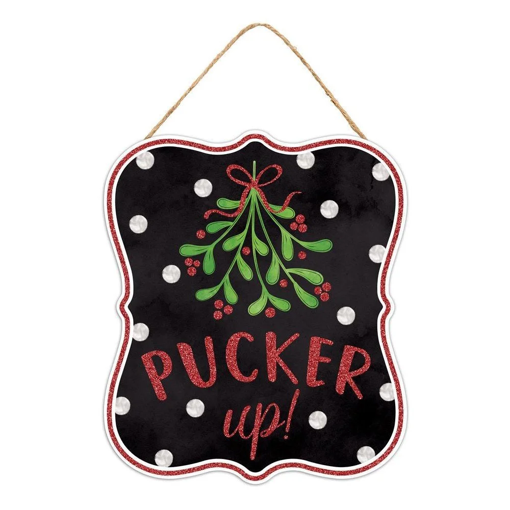 Metal Embossed Winking Santa Face, 12" — Holiday Whimsy