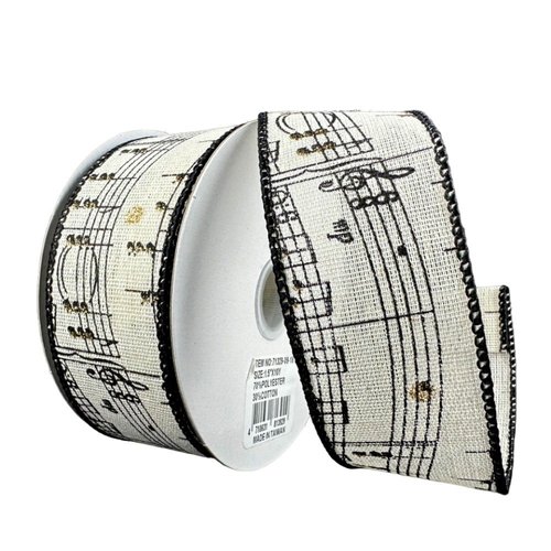 Music Notes on Diagonal, 1.5" — Holiday Whimsy