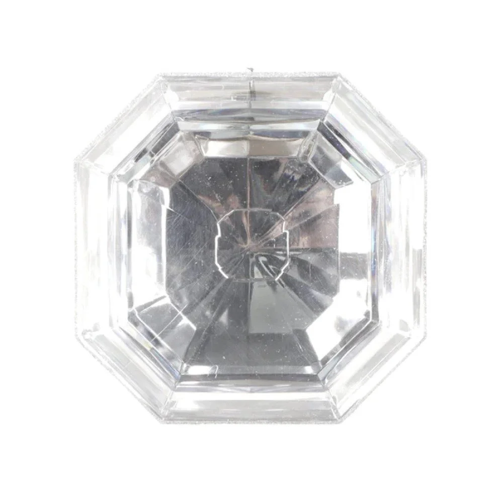 Acrylic Emerald Cut Precious Gem Ornament: Green, 8" — Holiday Whimsy
