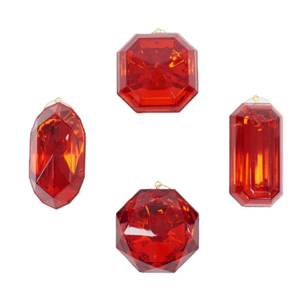 Acrylic Emerald Cut Precious Gem Ornament: Green, 8" — Holiday Whimsy