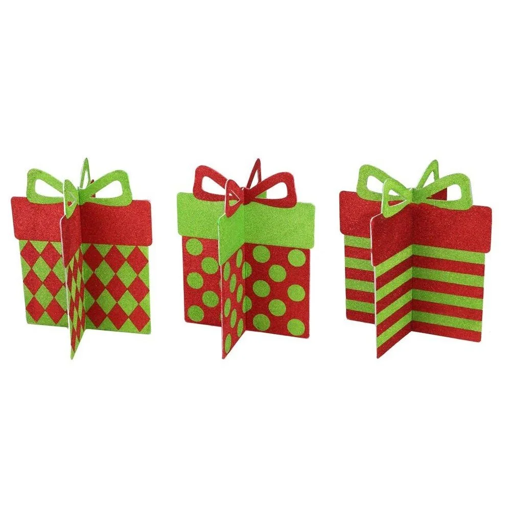 Glitter Gift Box Ornament Set, 12.5" — Holiday Whimsy
