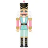 Nutcracker w/ Peppermint Staff: Black Hat, 24" — Holiday Whimsy