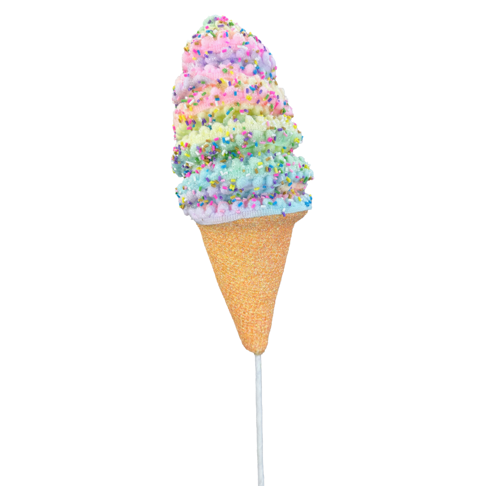 Pink Pompom Ice Cream Spray, 32" — Holiday Whimsy