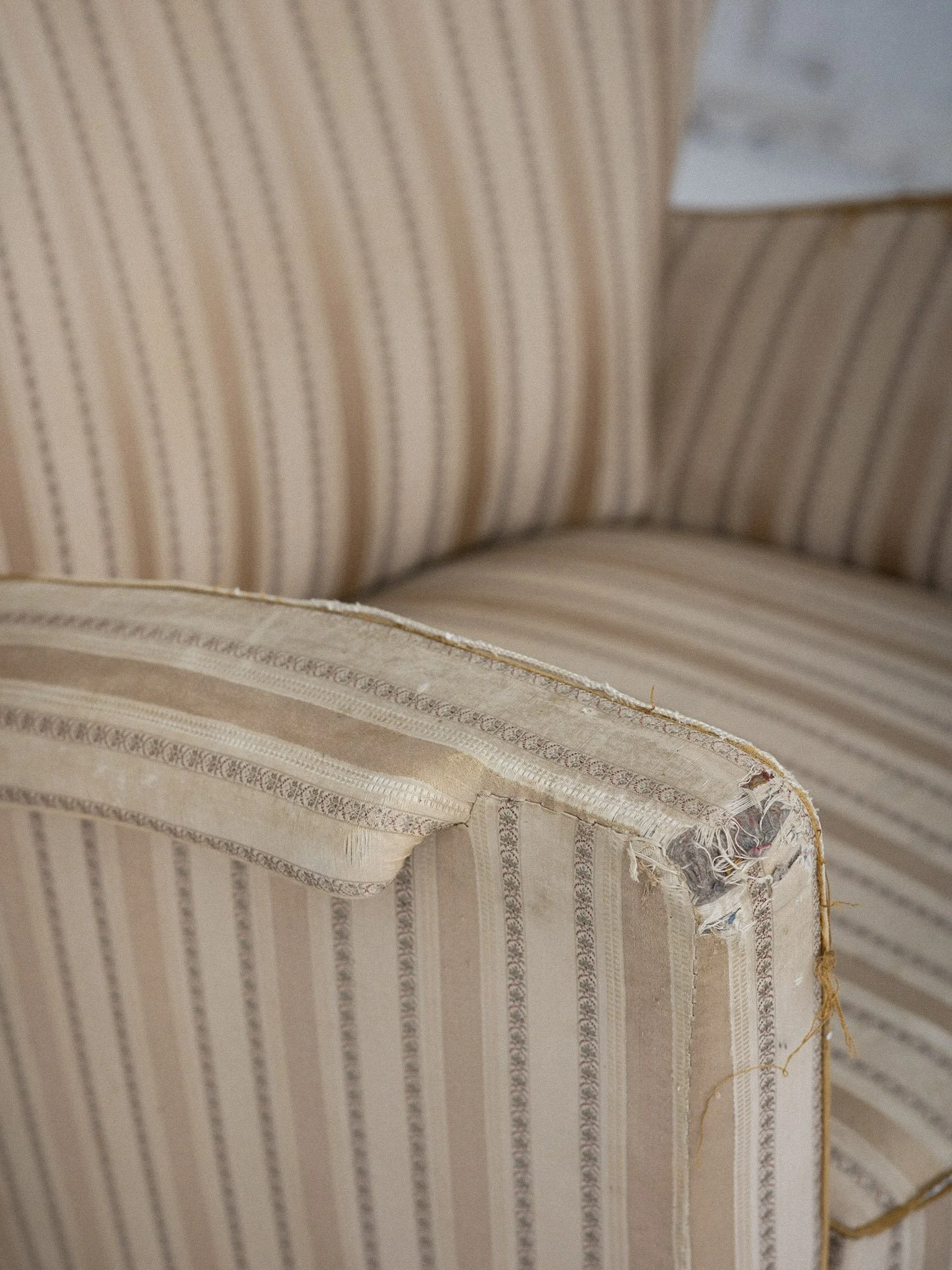 Mid Century Italian Channel Back Sofa in Velvet and Leather — Fenestella