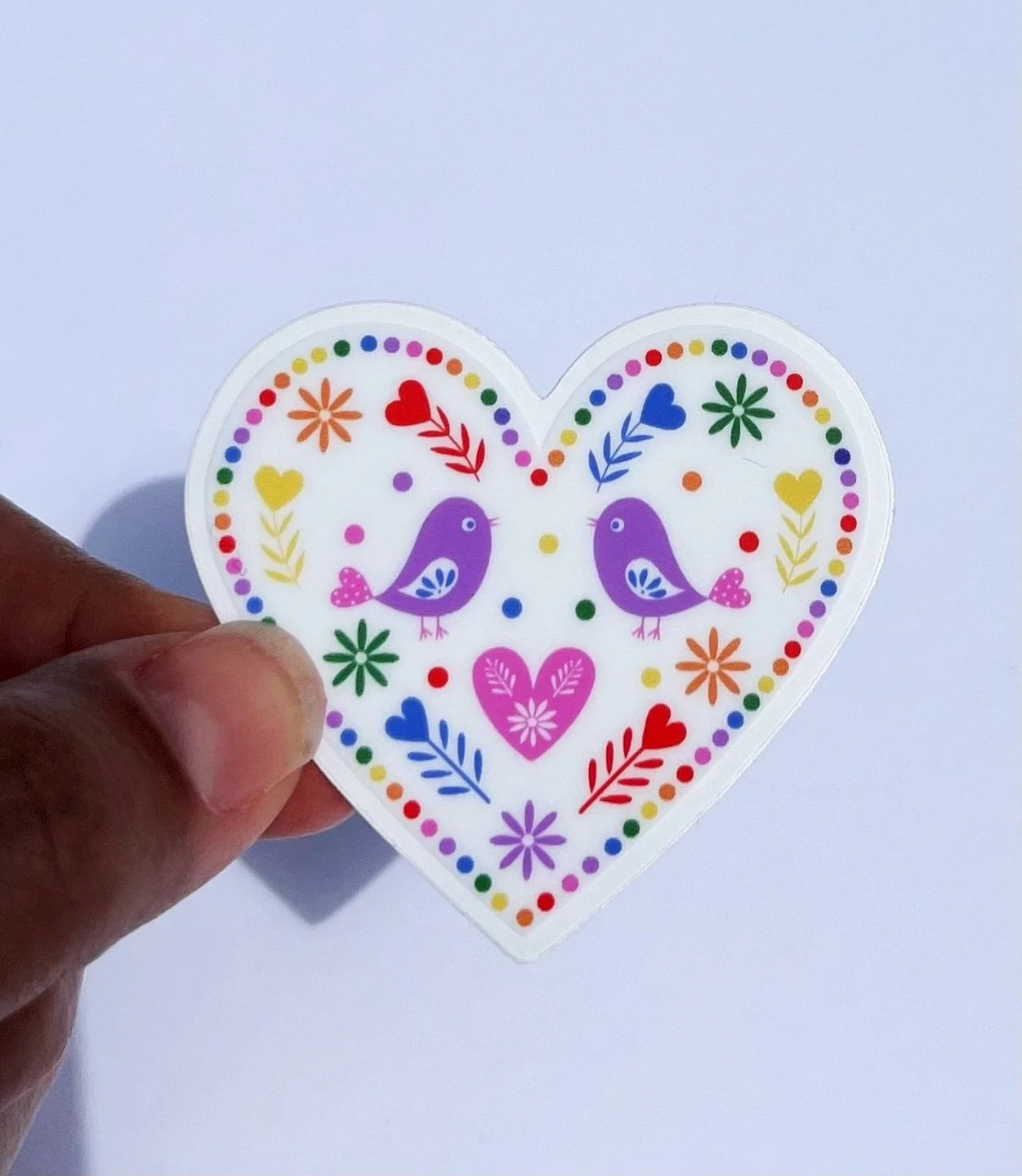 Love Birds Heart Sticker — Scandinavian Hearts
