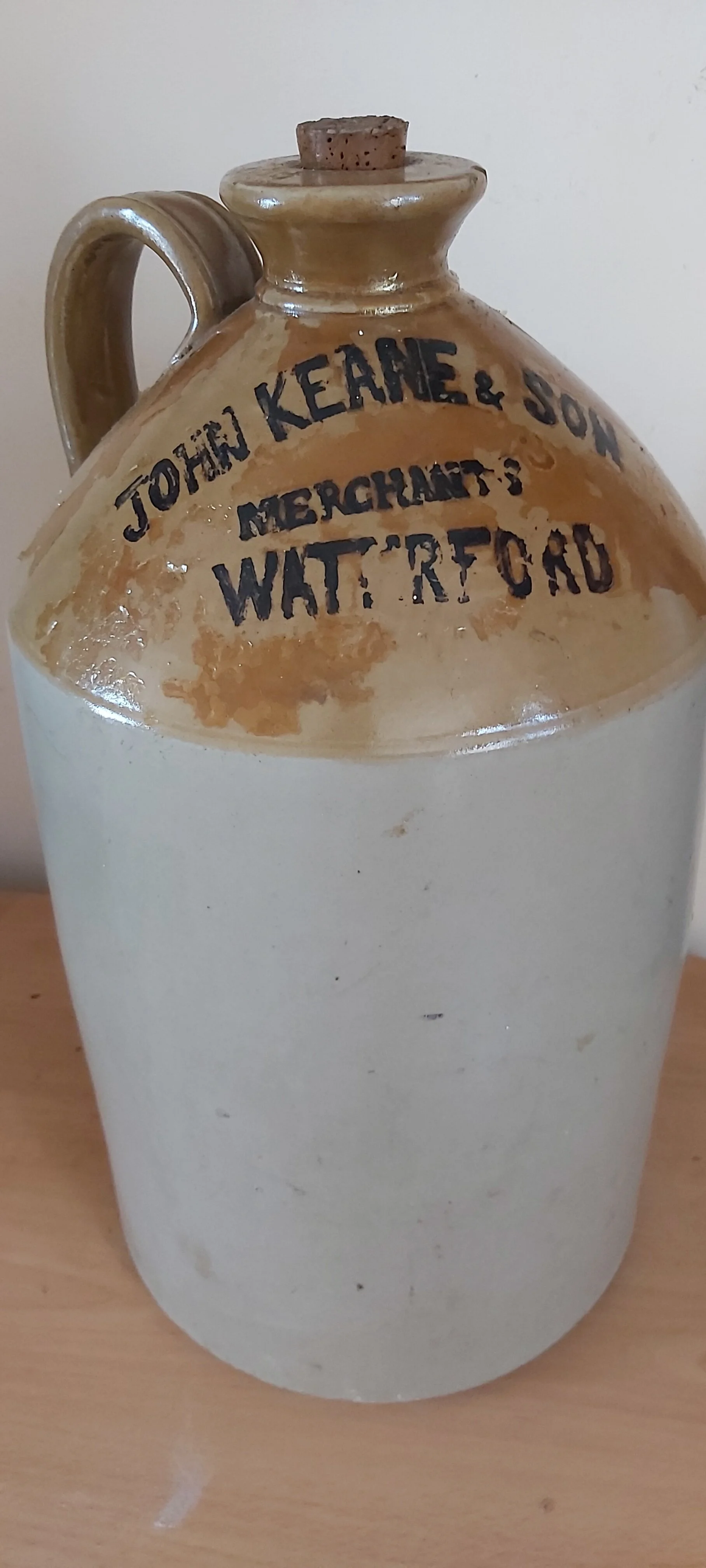 Thomas Power Dungarvan 2 Gallon stoneware flagon — Brittas Bay Antiques