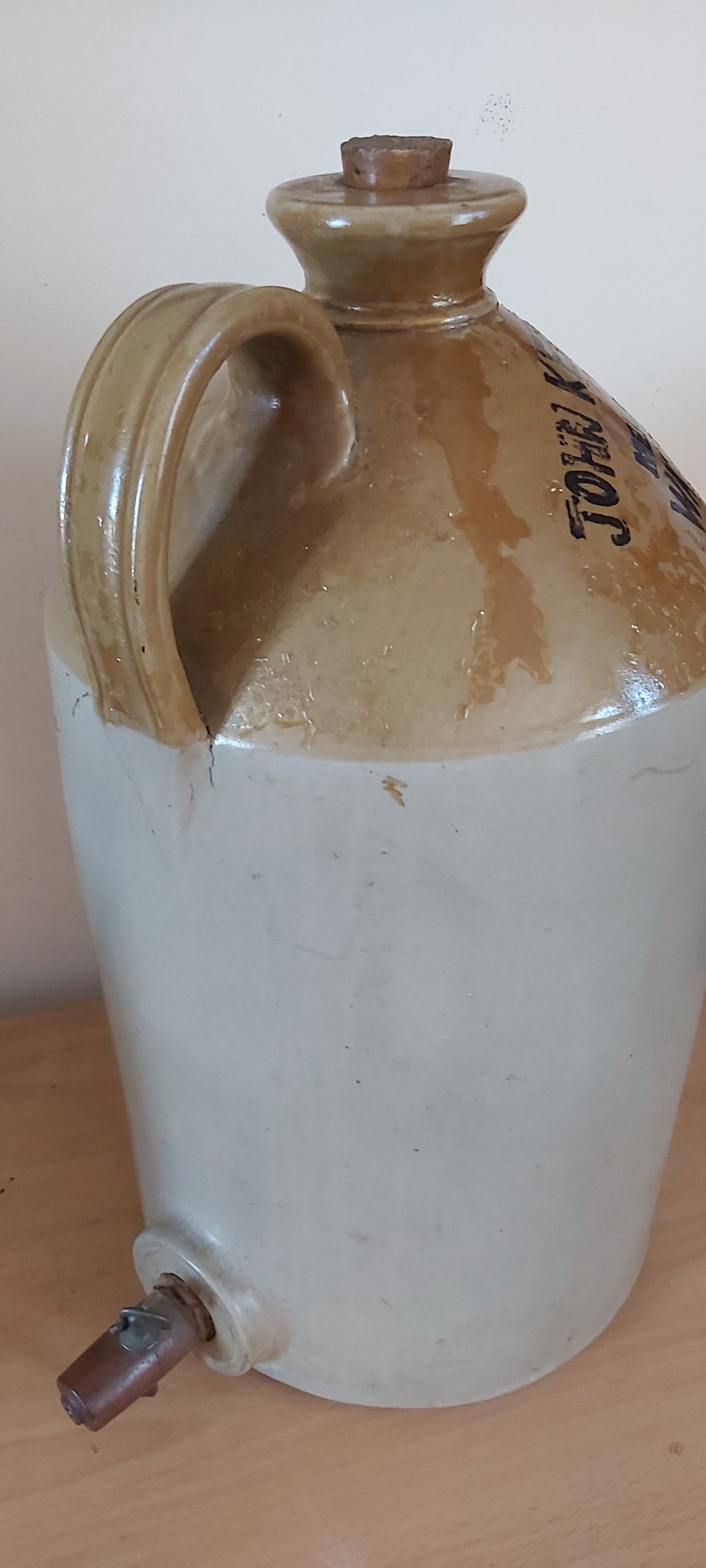 Thomas Power Dungarvan 2 Gallon stoneware flagon — Brittas Bay Antiques