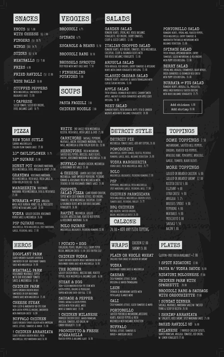 Menu — Lupo Pizzeria