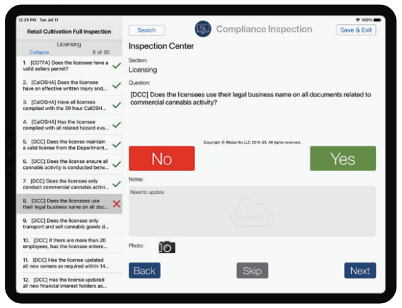 Cannabis Compliance Inspections - Global Go Cloud