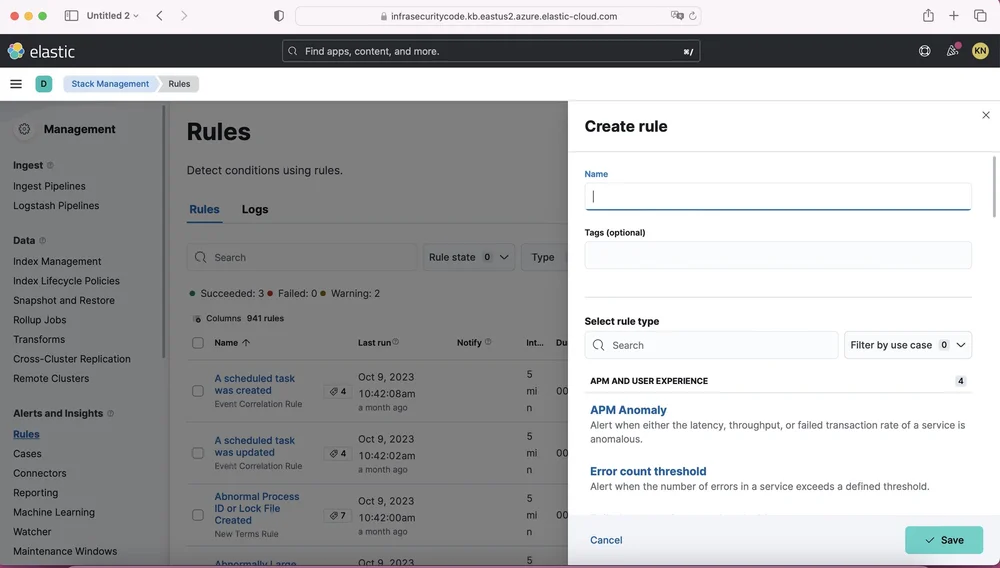 How to Create Log Threshold Rules in Elastic Observability — Infra Security Code