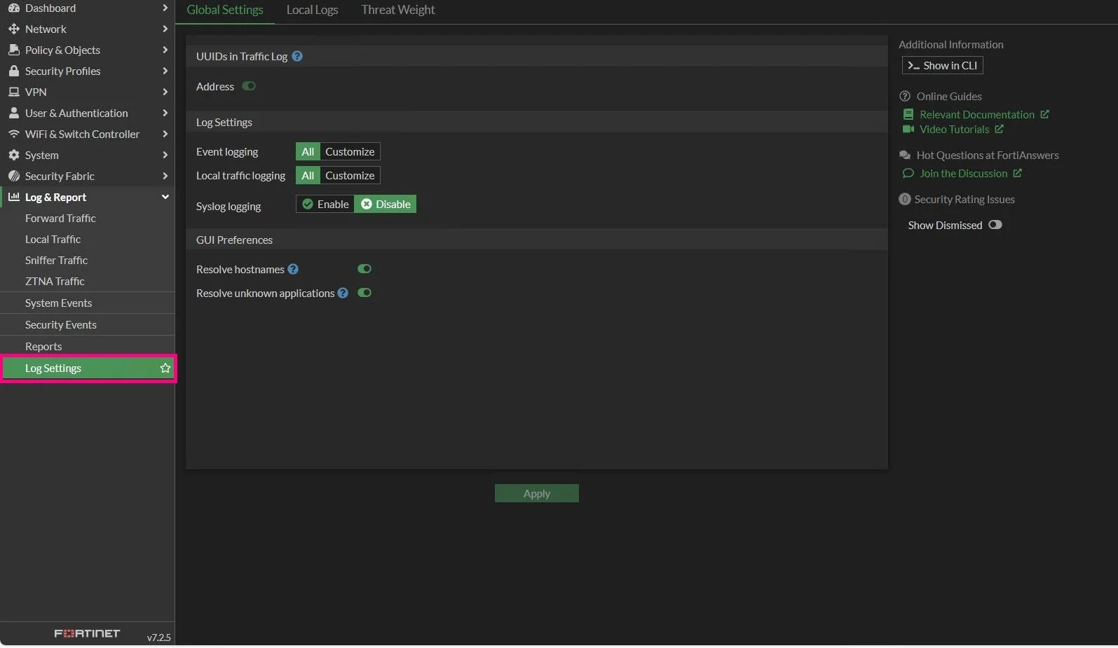Integration of FortiGate Firewall with Elasticsearch — Infra Security Code