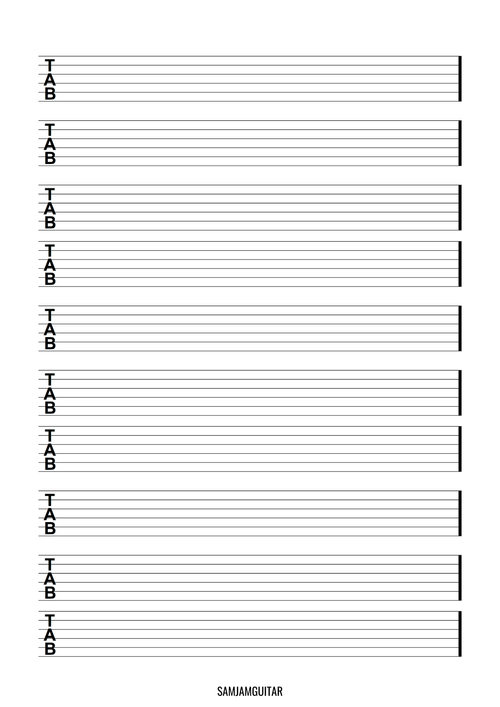 Printable Blank TAB | SAMJAMGUITAR