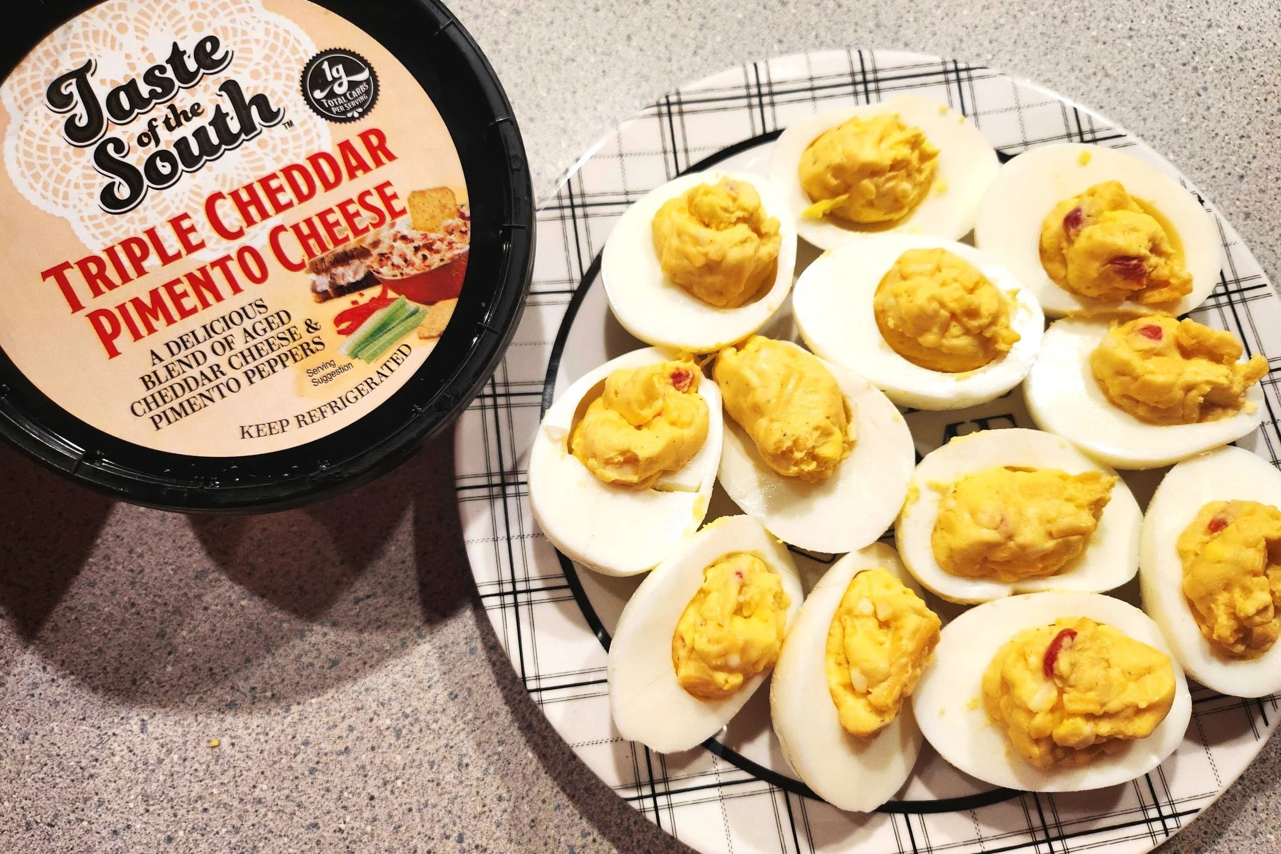 Triple Cheddar Pimento Cheese Deviled Eggs — Taste of the South Dips