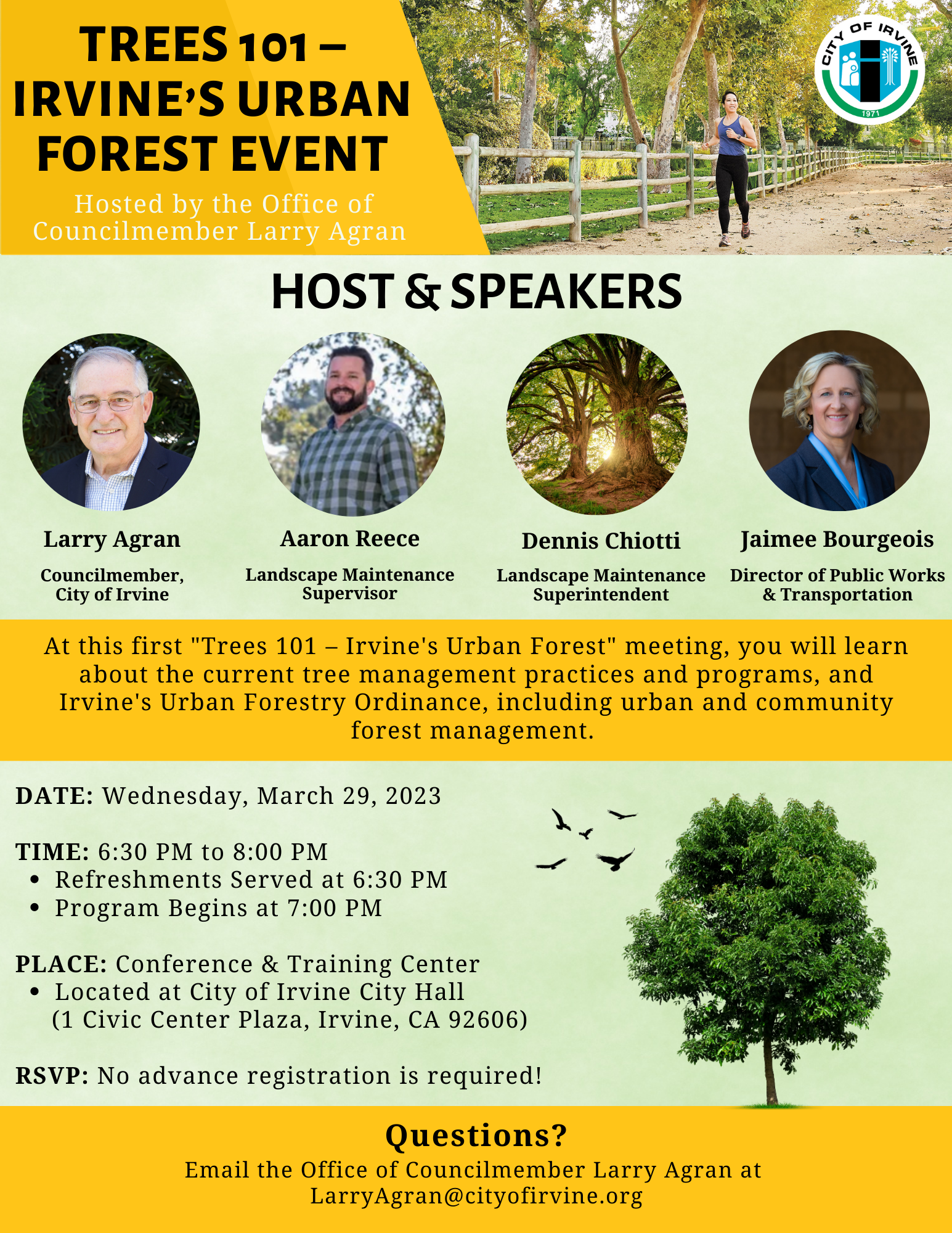 Trees 101 – Irvine's Urban Forest Event — The Office of Irvine Mayor ...