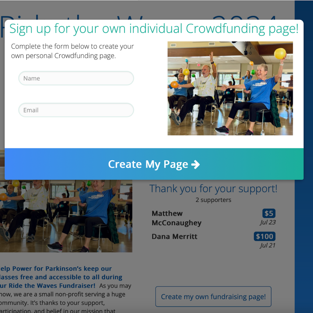 How to Start a Crowdfunding Page | Join the Fun — Power for Parkinson's